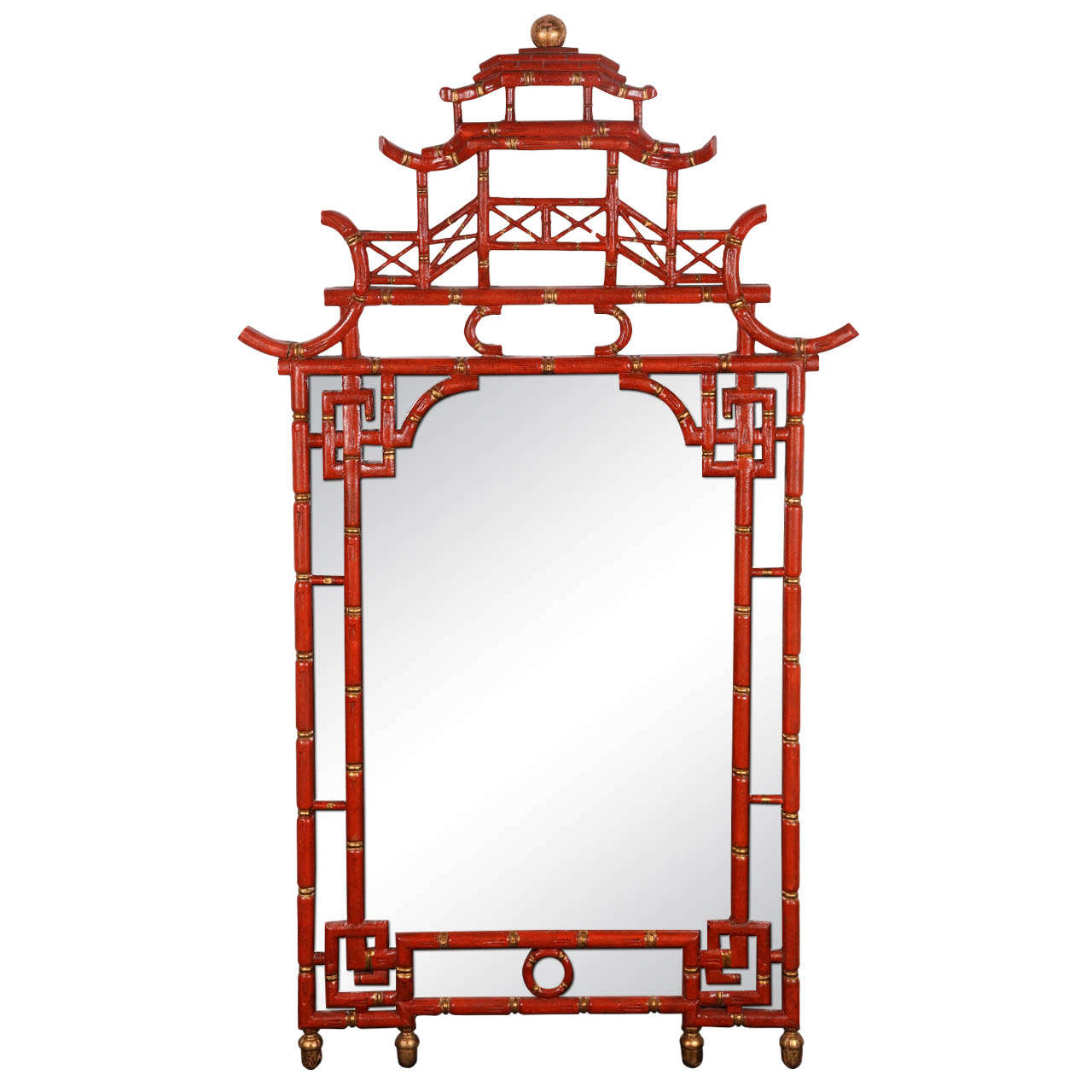 1960's Chinese Chippendale Style Pagoda Mirror at 1stDibs