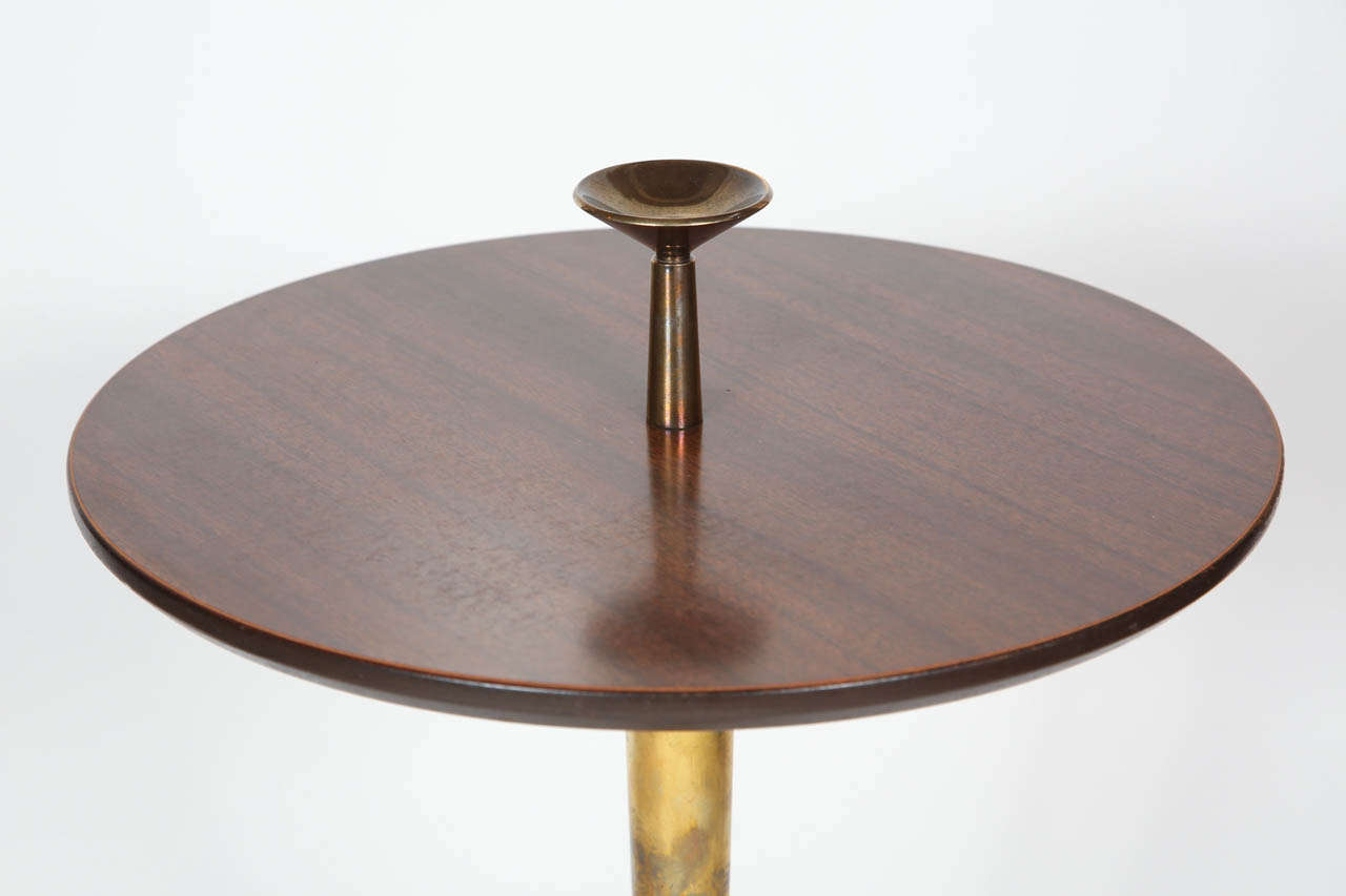 Collapsible, Brass and Wood-grain Laminate Cigarette Table for Stiffel ...