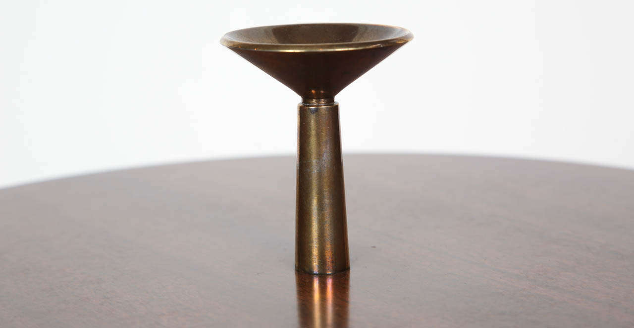 Collapsible, Brass and Wood-grain Laminate Cigarette Table for Stiffel ...