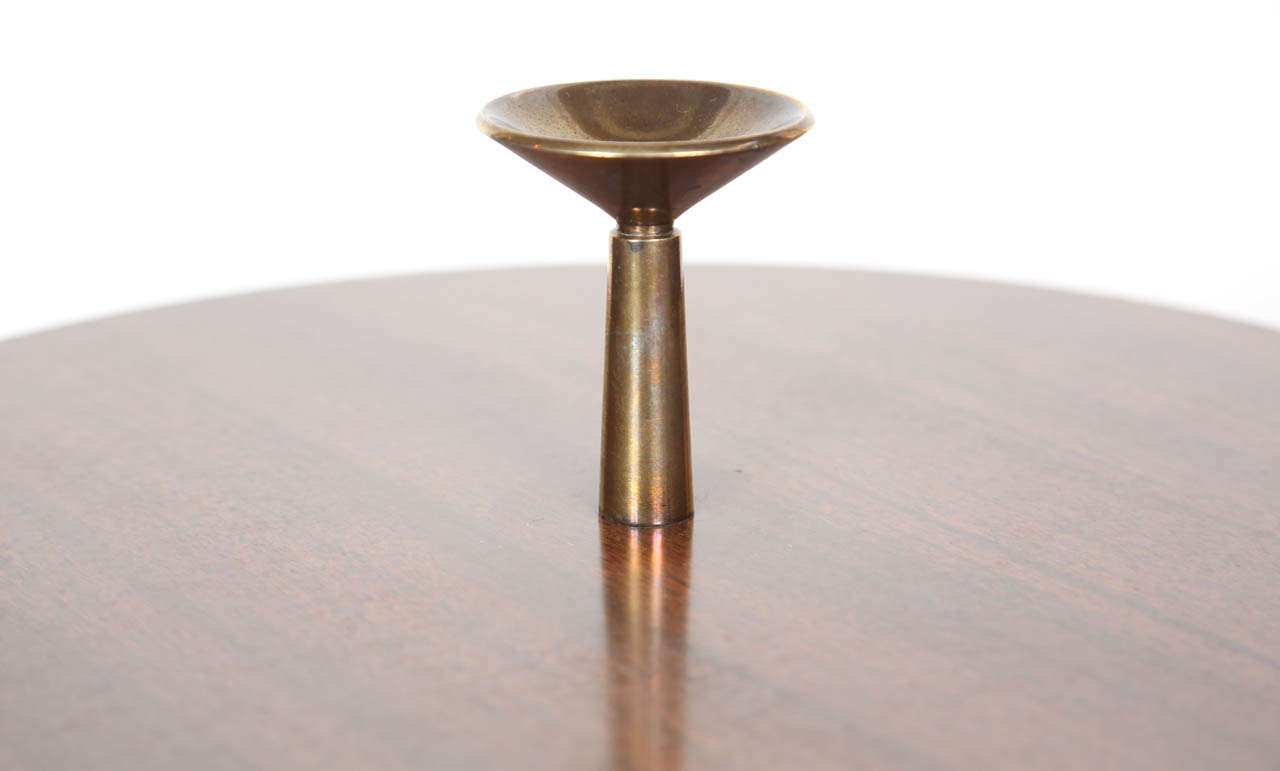 Collapsible, Brass and Wood-grain Laminate Cigarette Table for Stiffel ...