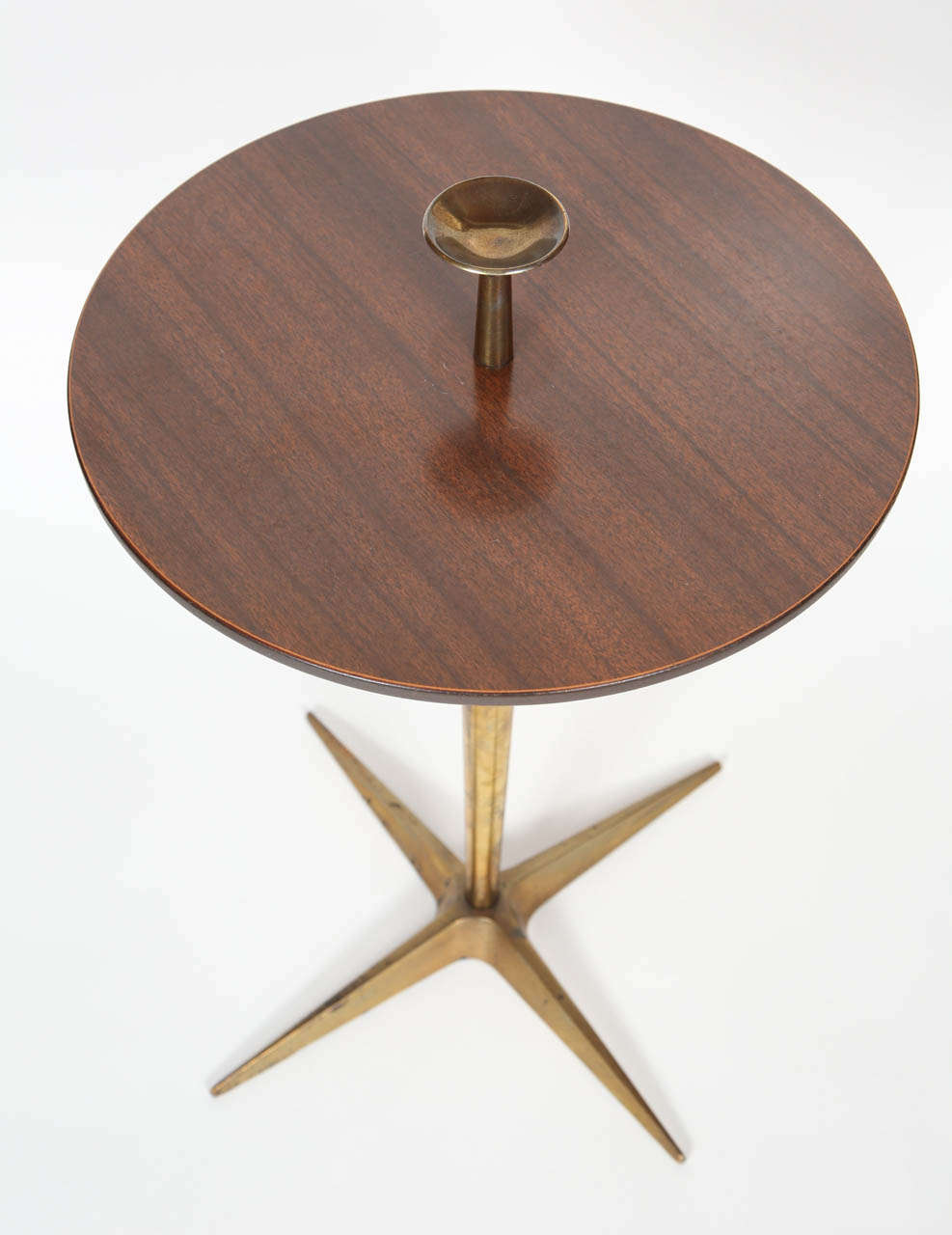 Collapsible, Brass and Wood-grain Laminate Cigarette Table for Stiffel ...