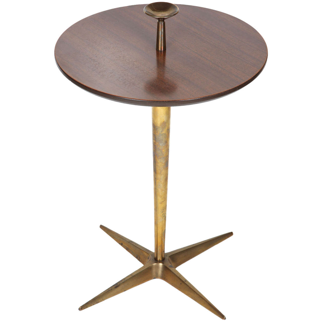 Collapsible, Brass and Wood-grain Laminate Cigarette Table for Stiffel ...