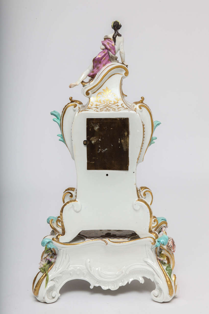18th Century Rococo Meissen Porcelain Clock by Johann Frederick Ebelein ...