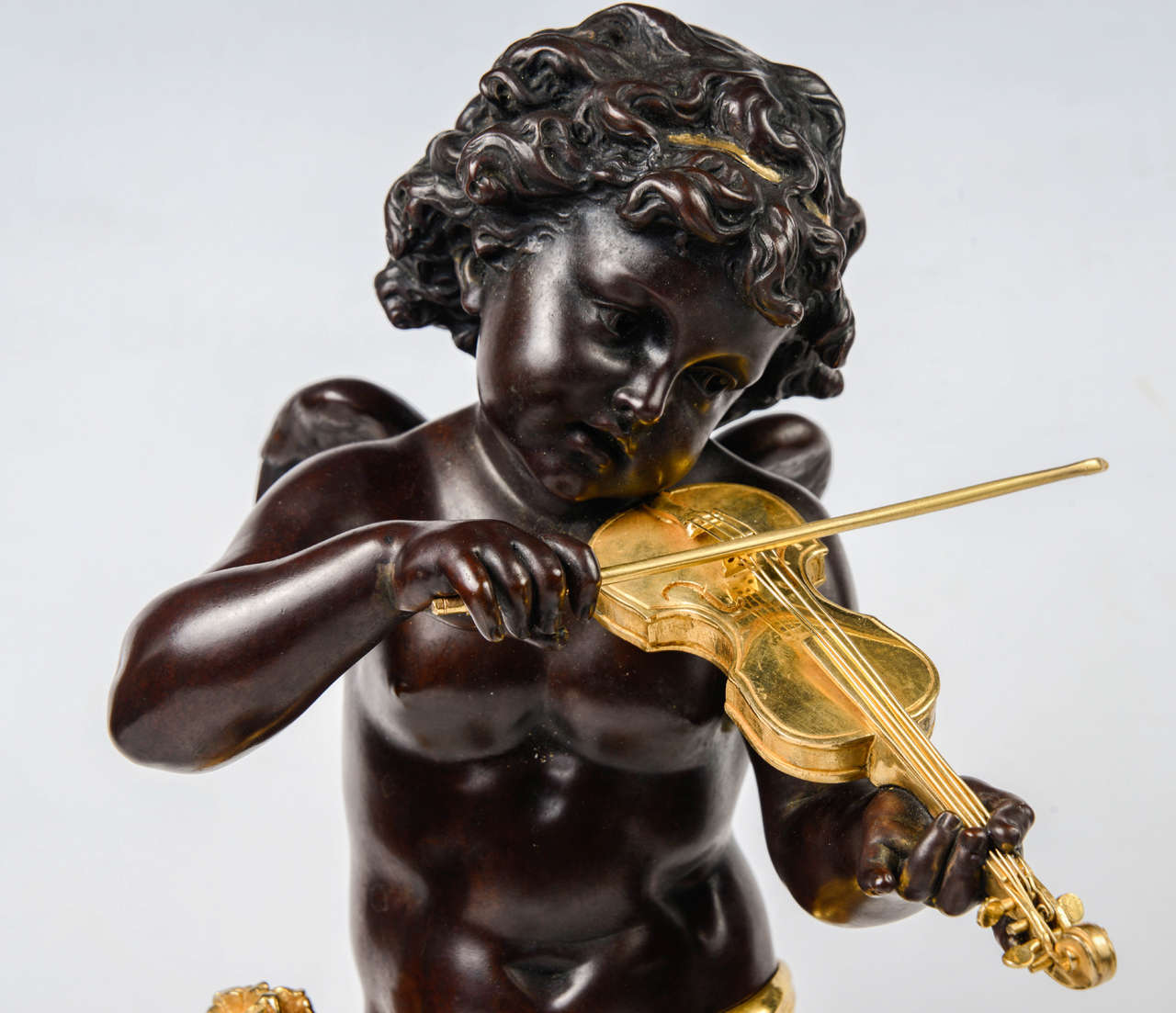 Gorgeous Statue of Angel Playing Violin signed L.Gregoire For Sale at ...