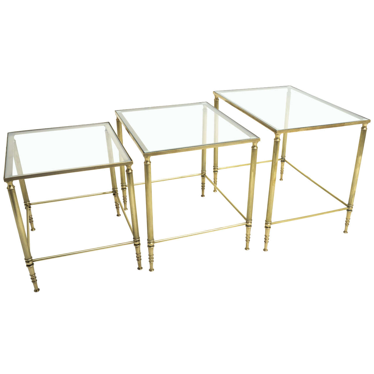 Mid-Century Modern French Brass and Glass Nesting Tables at 1stDibs ...