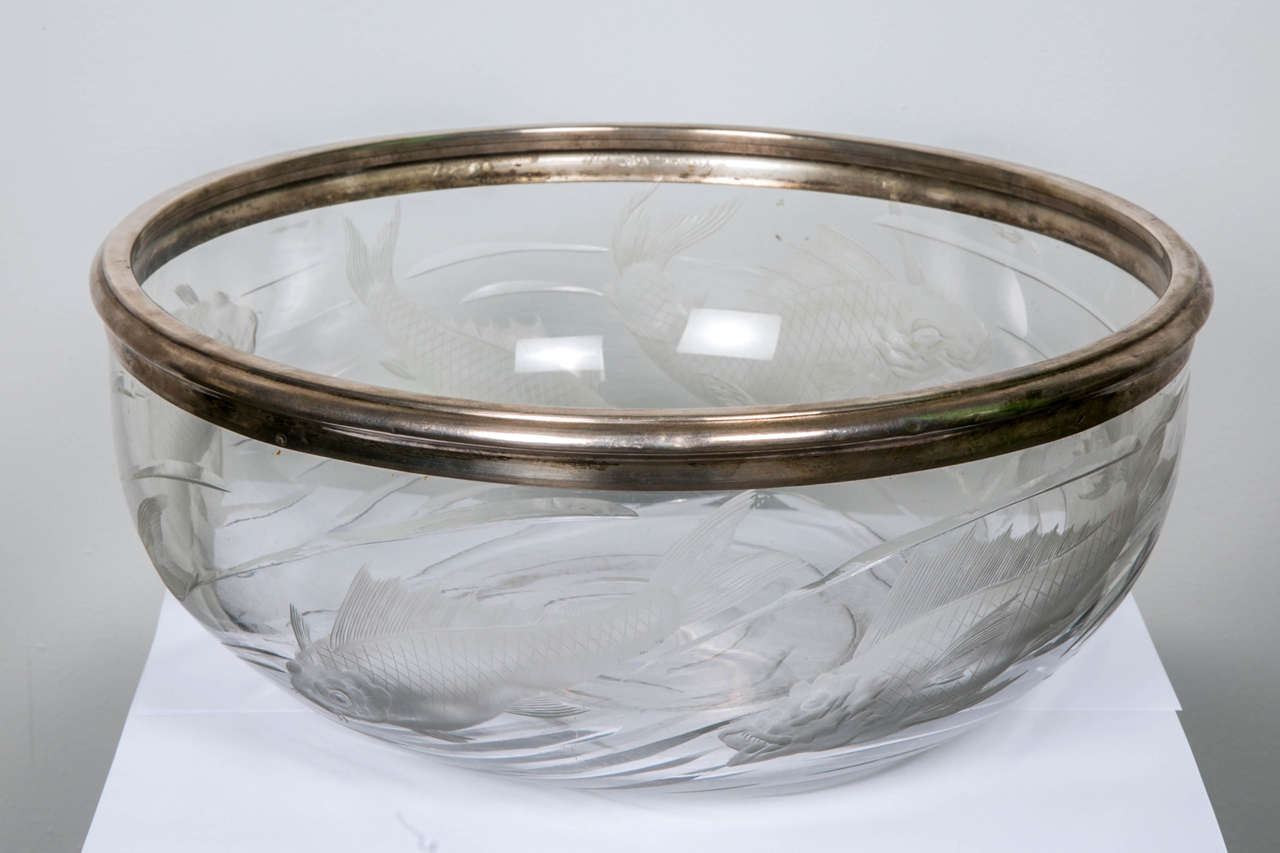 Fine silver-mounted glass bowl at 1stDibs