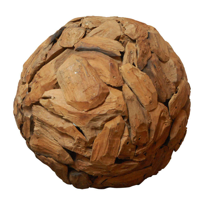Large Wood Sphere Sculpture at 1stDibs