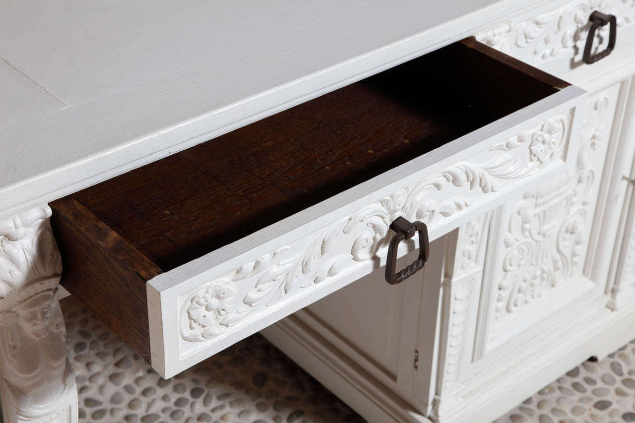 White Painted Partners Desk at 1stDibs