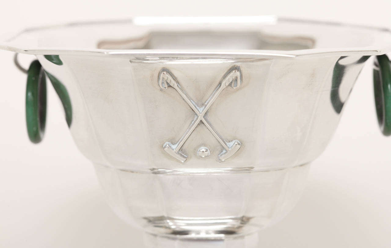 Jacques and Pierre Cardeilhac French Art Deco Sterling Silver and Jade ...