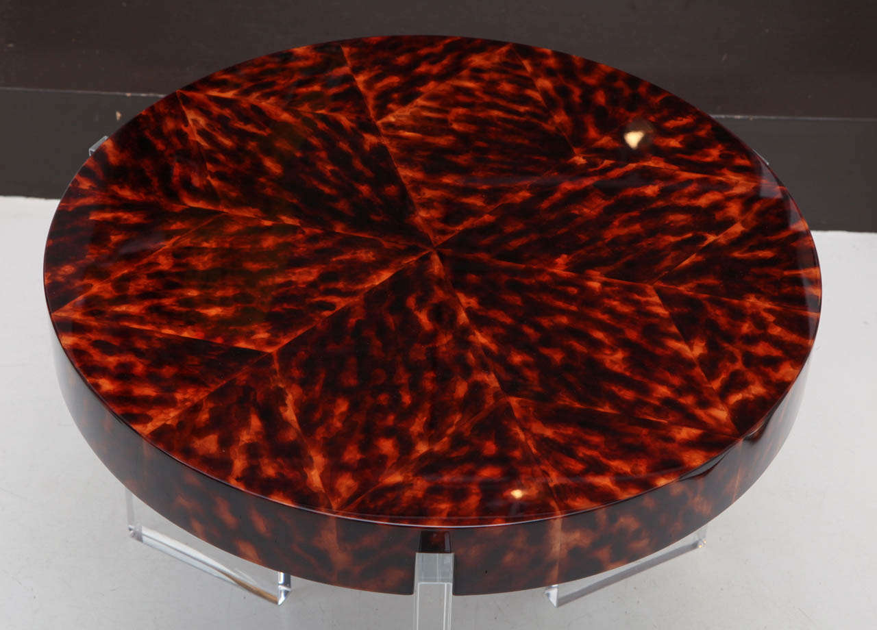 Liz O'Brien Editions Sam Table in Faux Tortoiseshell Finish For Sale at ...