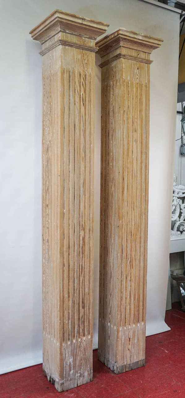 Pair of Antique Fluted Columns at 1stDibs