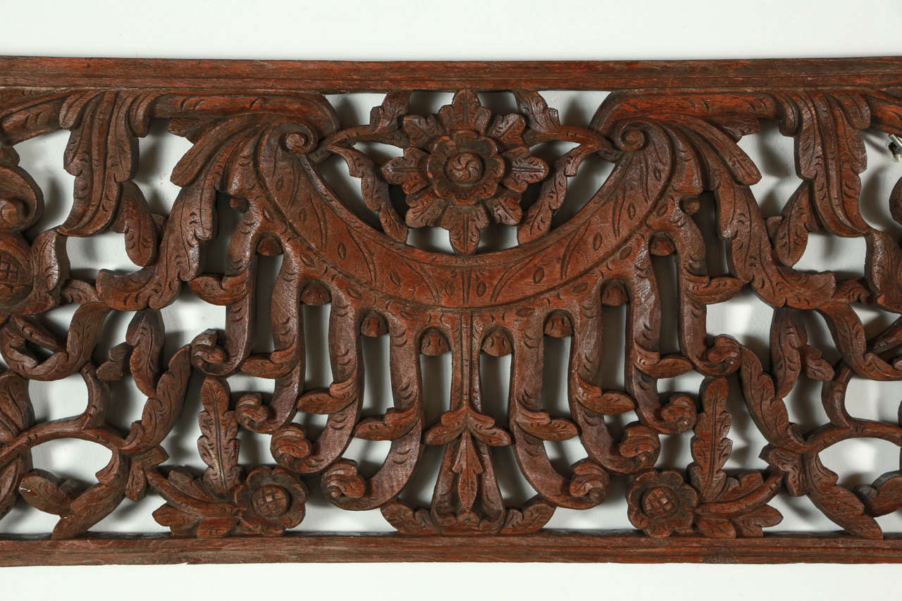Asian Hand-Carved Wood Panel Relief at 1stDibs