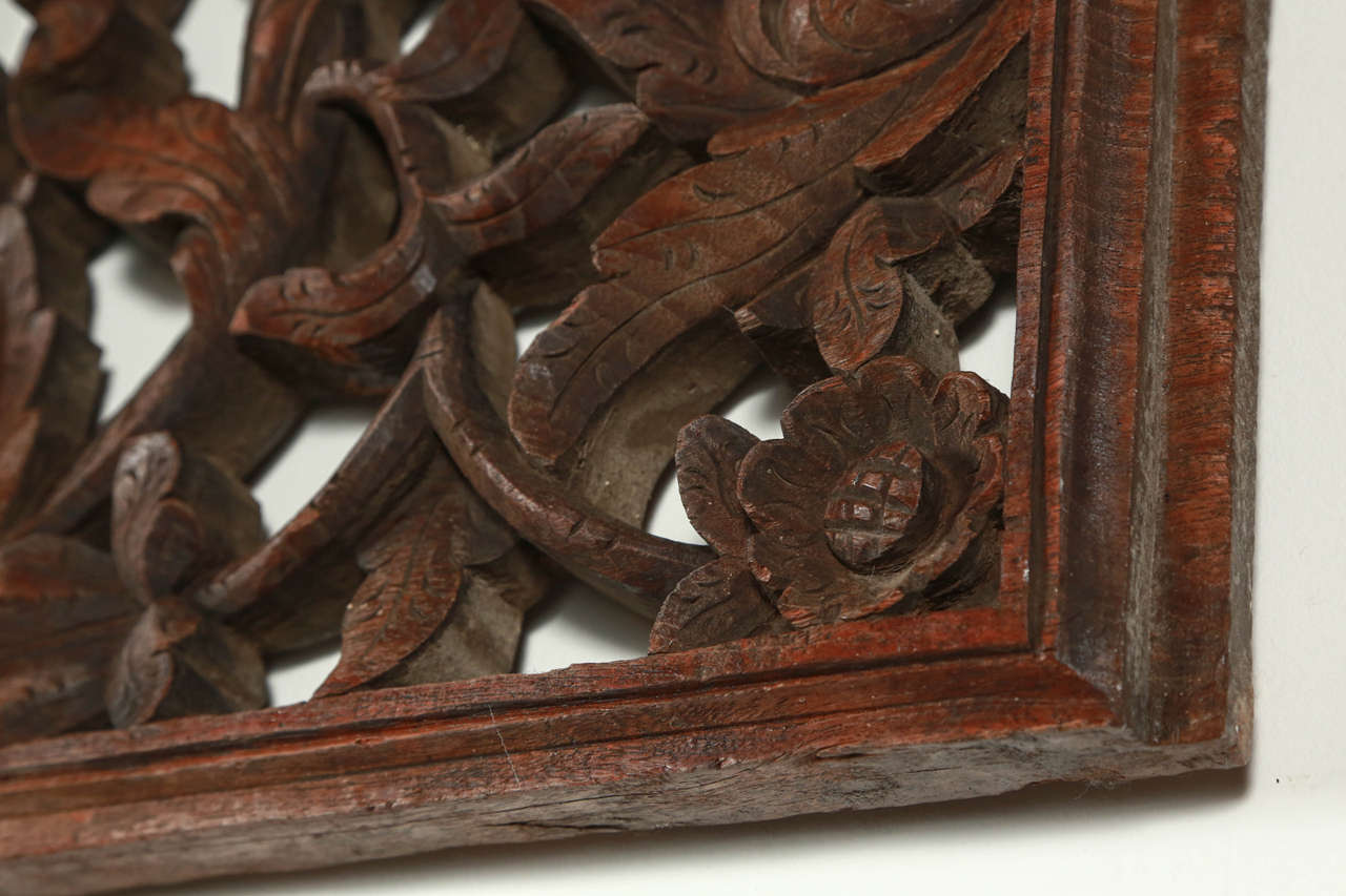 Asian Hand-Carved Wood Panel Relief at 1stDibs