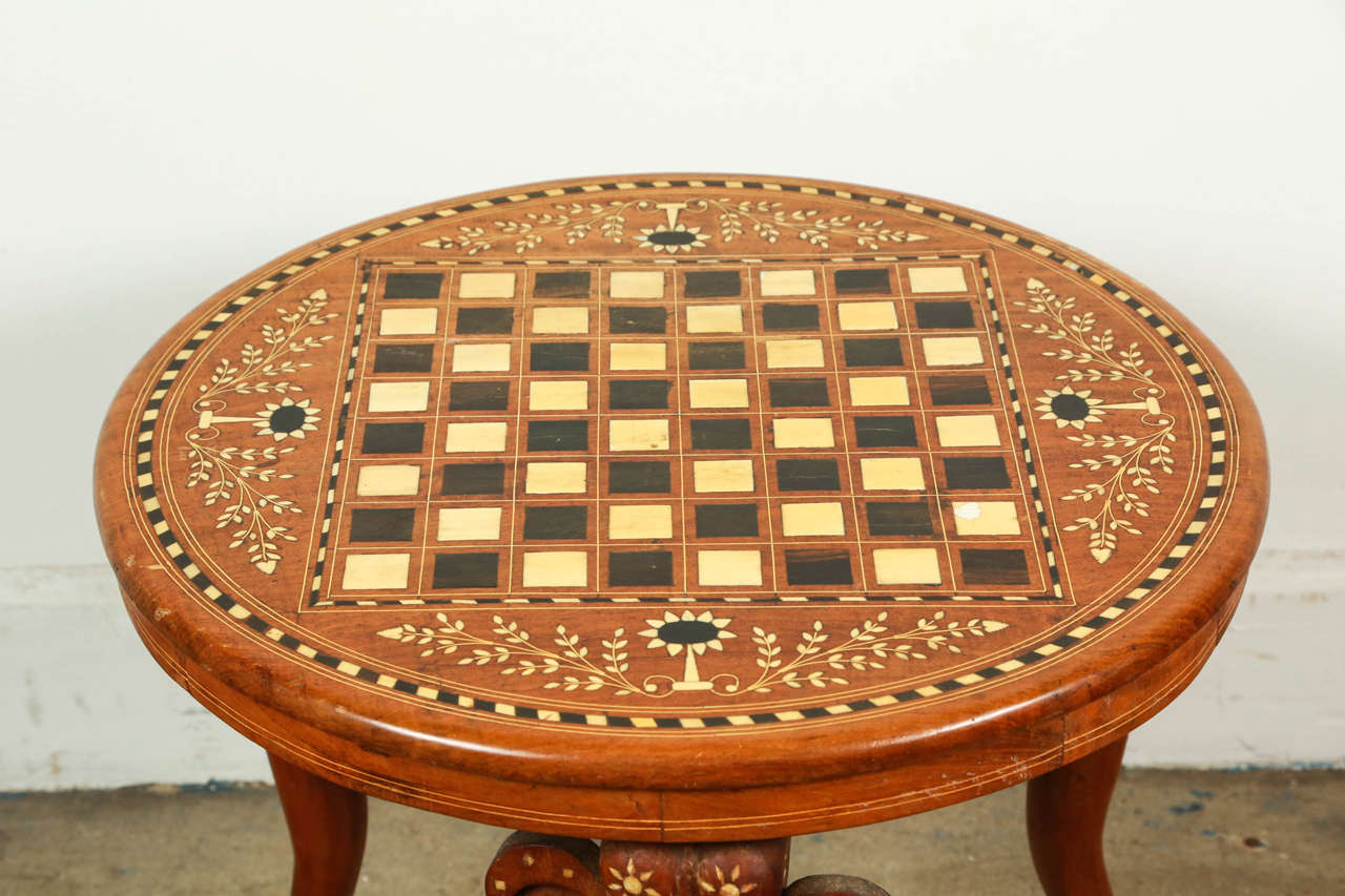 Anglo Indian Side Table Inlaid with Mother-of-Pearl and Elephant Head ...
