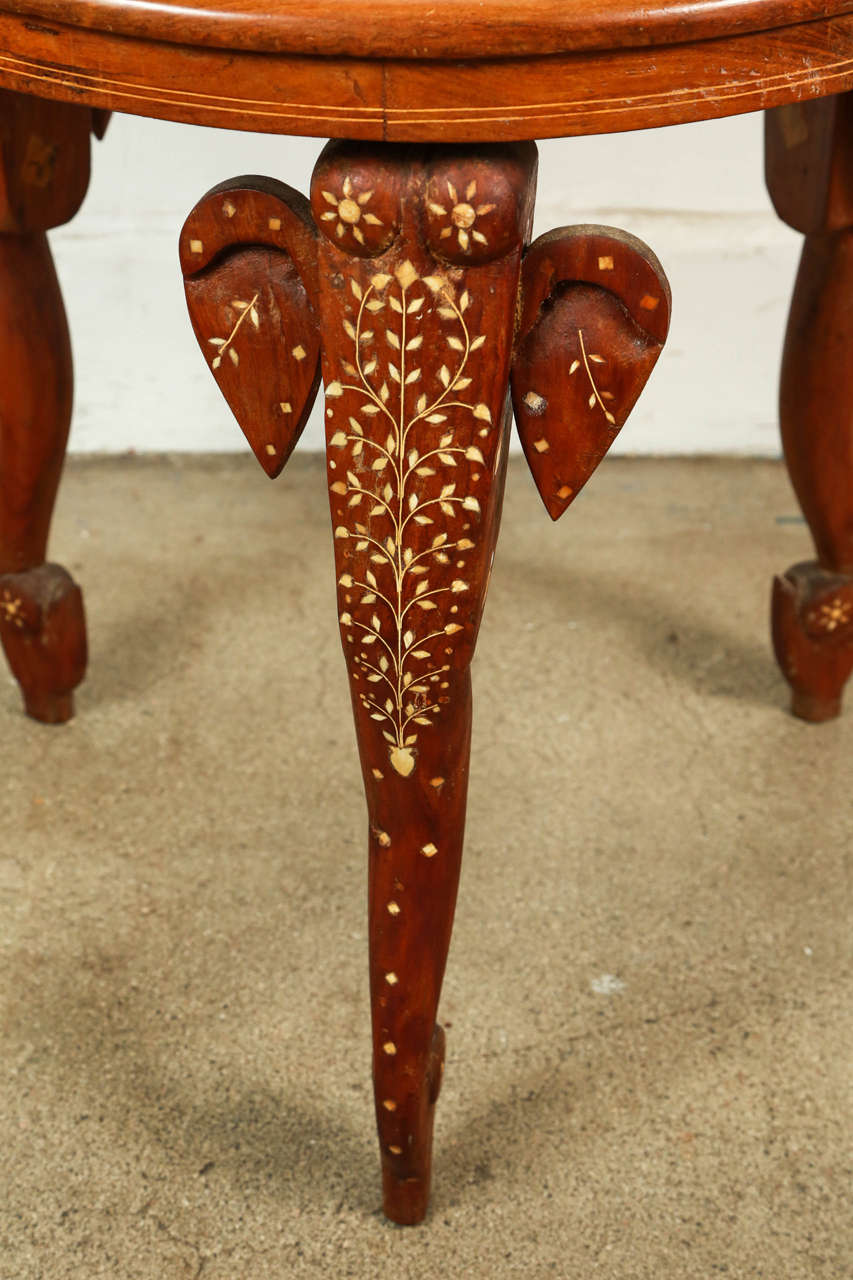 Anglo Indian Side Table Inlaid with Mother-of-Pearl and Elephant Head ...