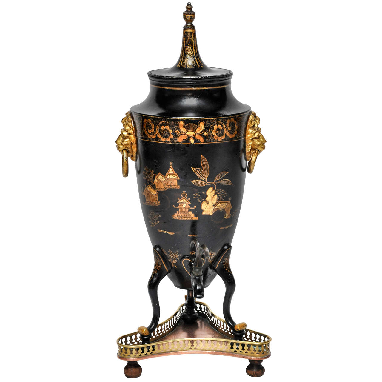 Black Lacquered Pewter Hot Water Pot, Dutch, circa 1820 at 1stDibs