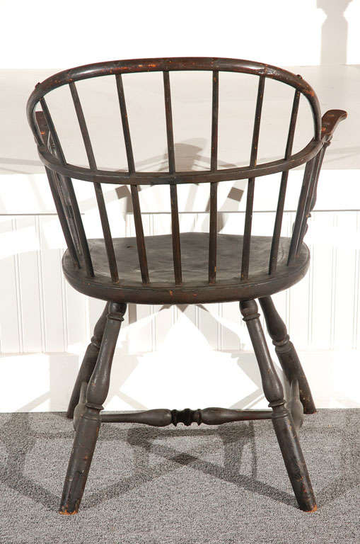 18thc New England Hoop Back Windsor Chair In Original Dk.surface at ...