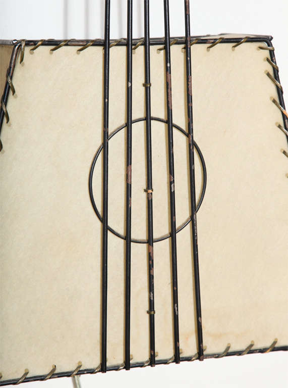 Frederick Weinberg Black Wire Framed and Stitched Parchment "Guitar ...