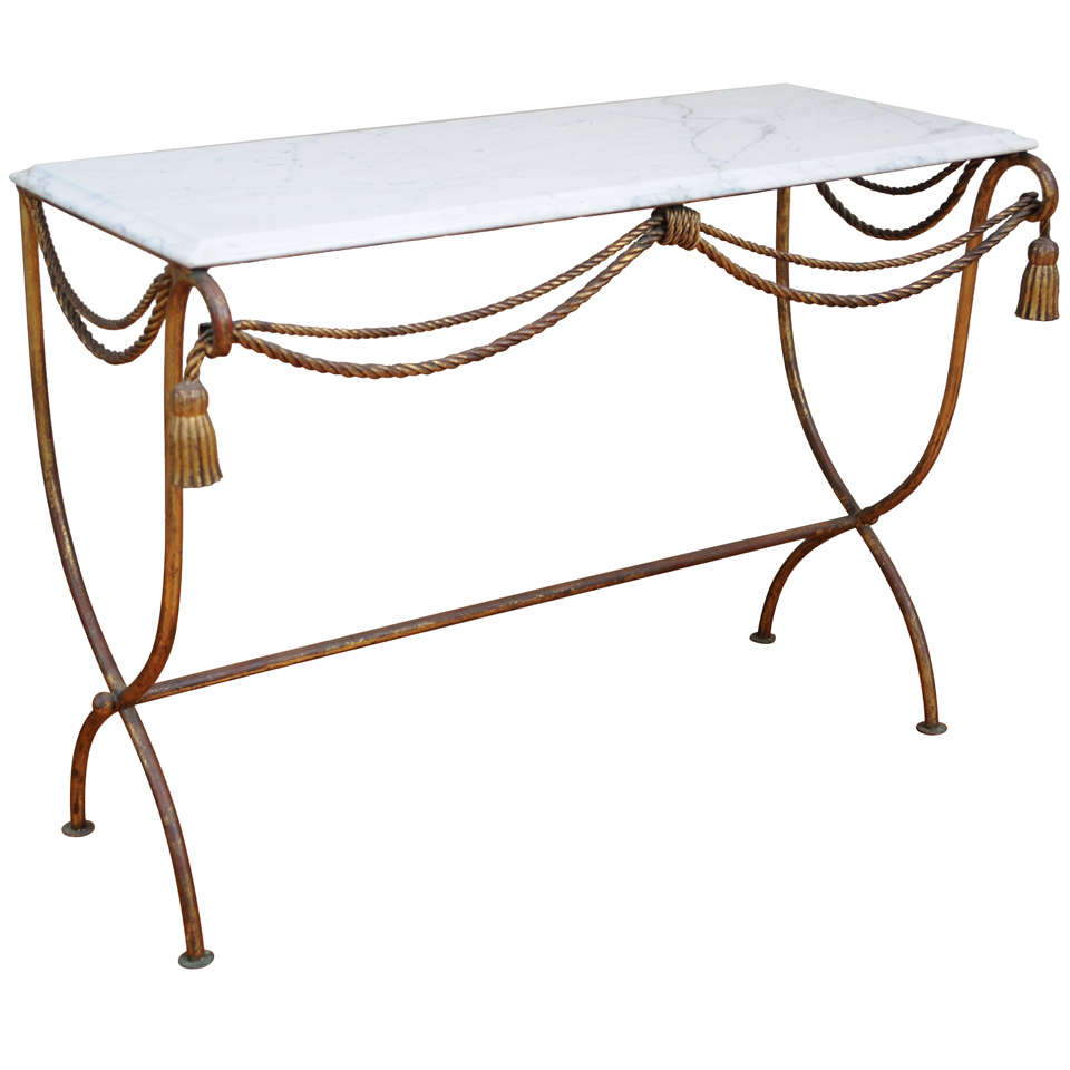 Italian Marble and Gold Gilt Console Table at 1stDibs
