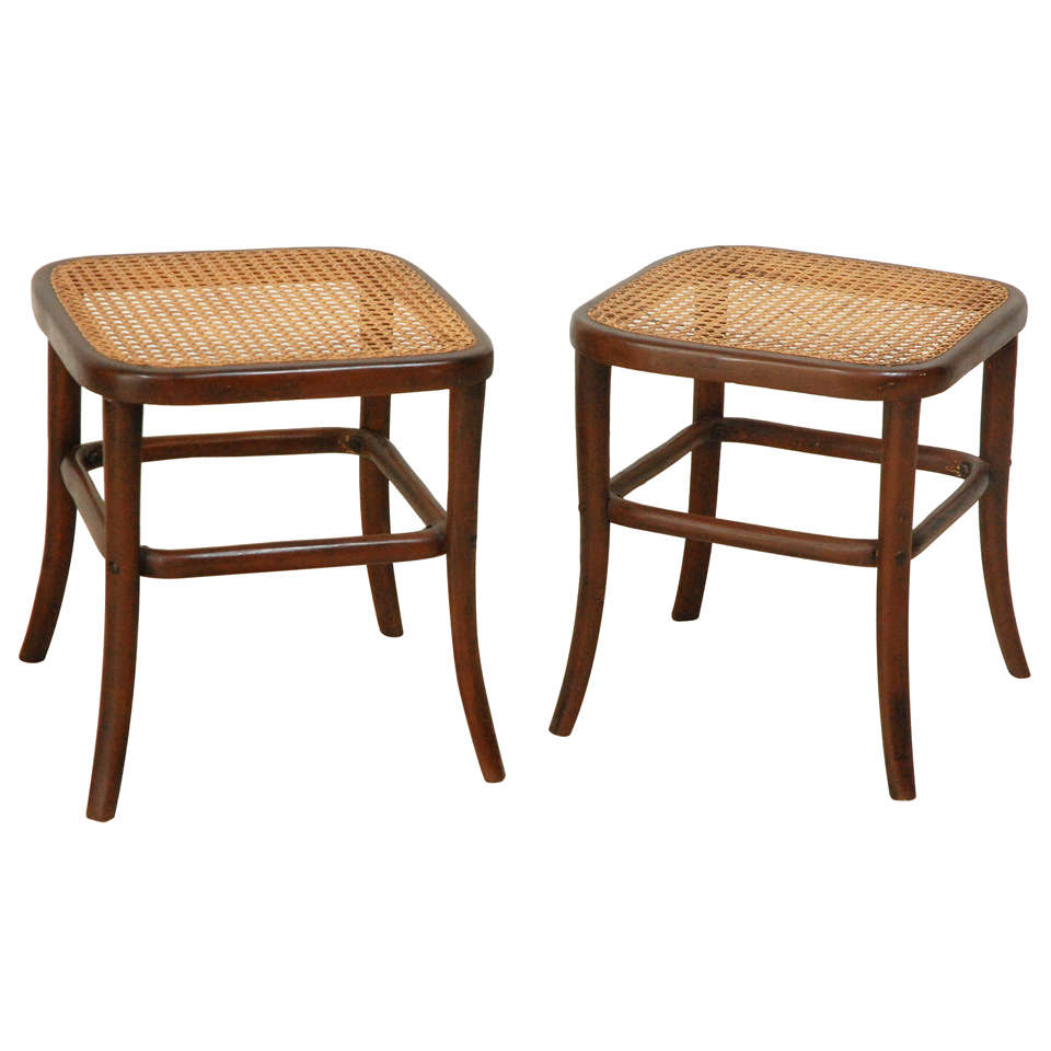 Pair of Thonet Stools at 1stDibs