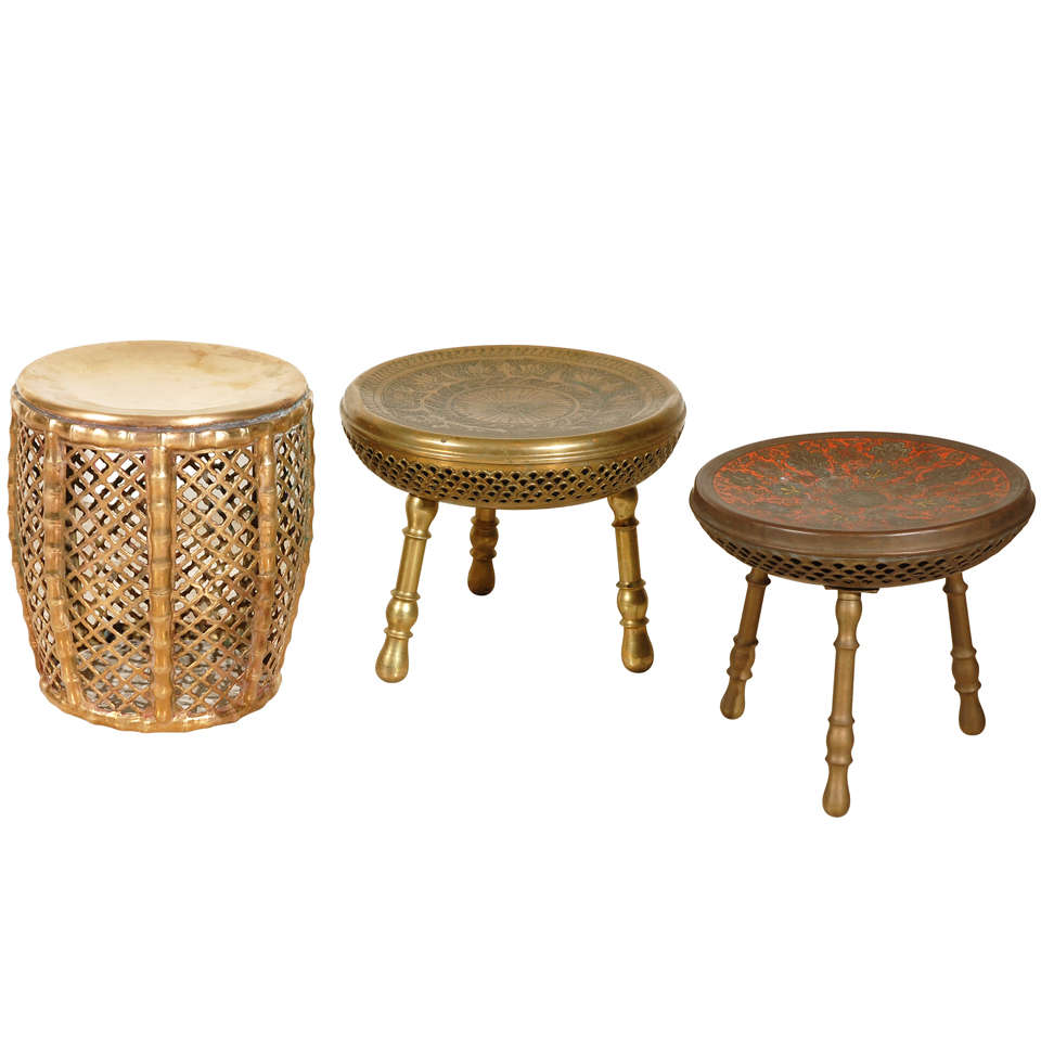 Assortment of Vintage and Moroccan Brass Stools at 1stDibs | moroccan ...