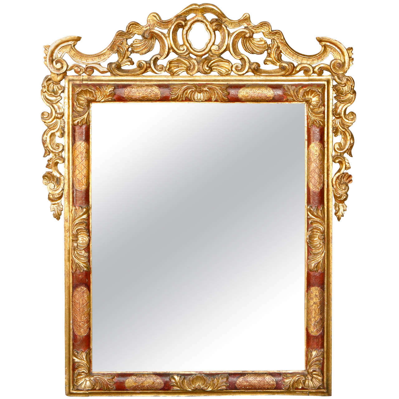 19th Century Italian Baroque Giltwood Mirror For Sale at 1stDibs
