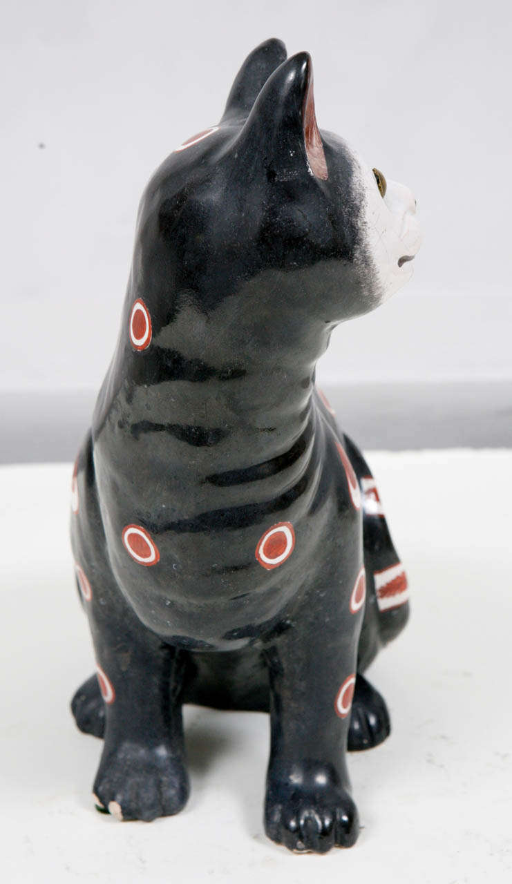 19th Century French Emile Galle Faience Porcelain Cat at 1stDibs ...