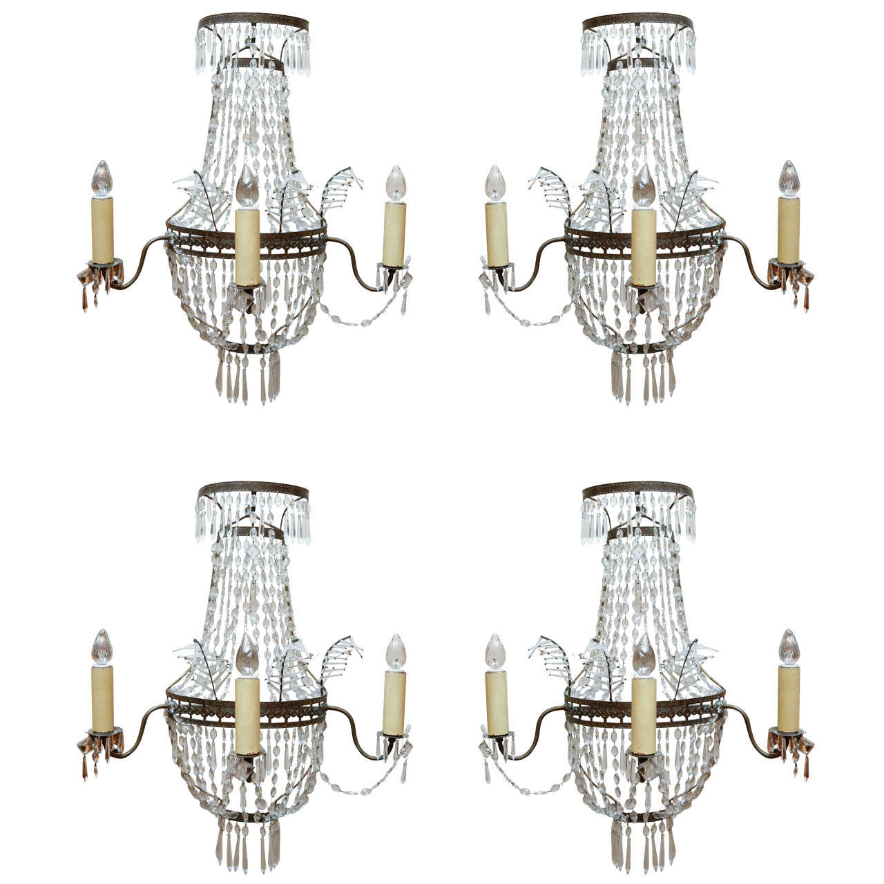 1920s Acorn Prismatic Sconces at 1stDibs