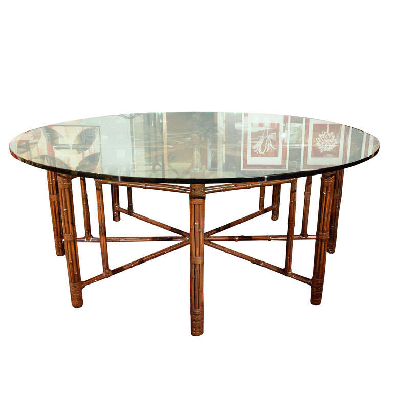McGuire Bamboo + Glass Dining Table at 1stDibs