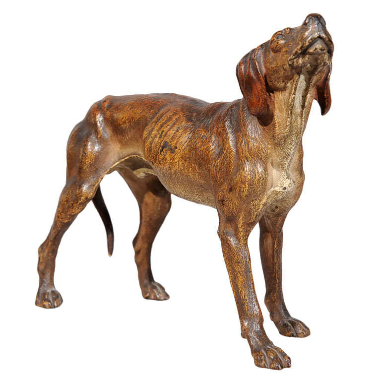 Very Large Cold Painted Vienna Bronze Dog at 1stDibs