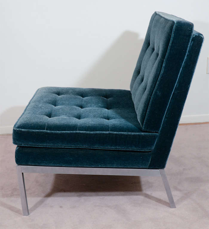 Mid Century Florence Knoll Velvet Slipper Chair at 1stDibs | knoll ...