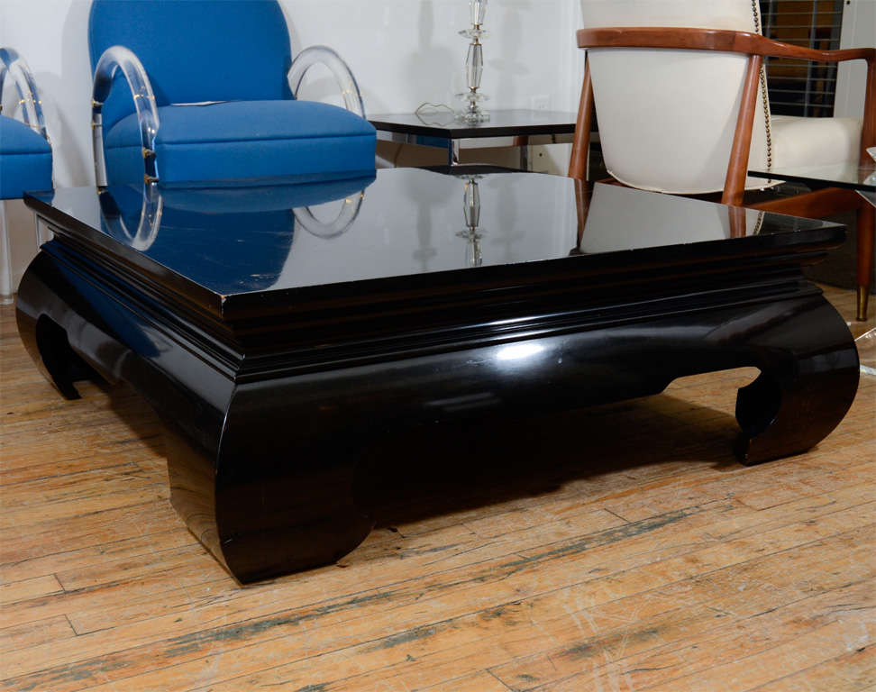 Mid Century Black Lacquered Asian Inspired Coffee Table at 1stDibs ...