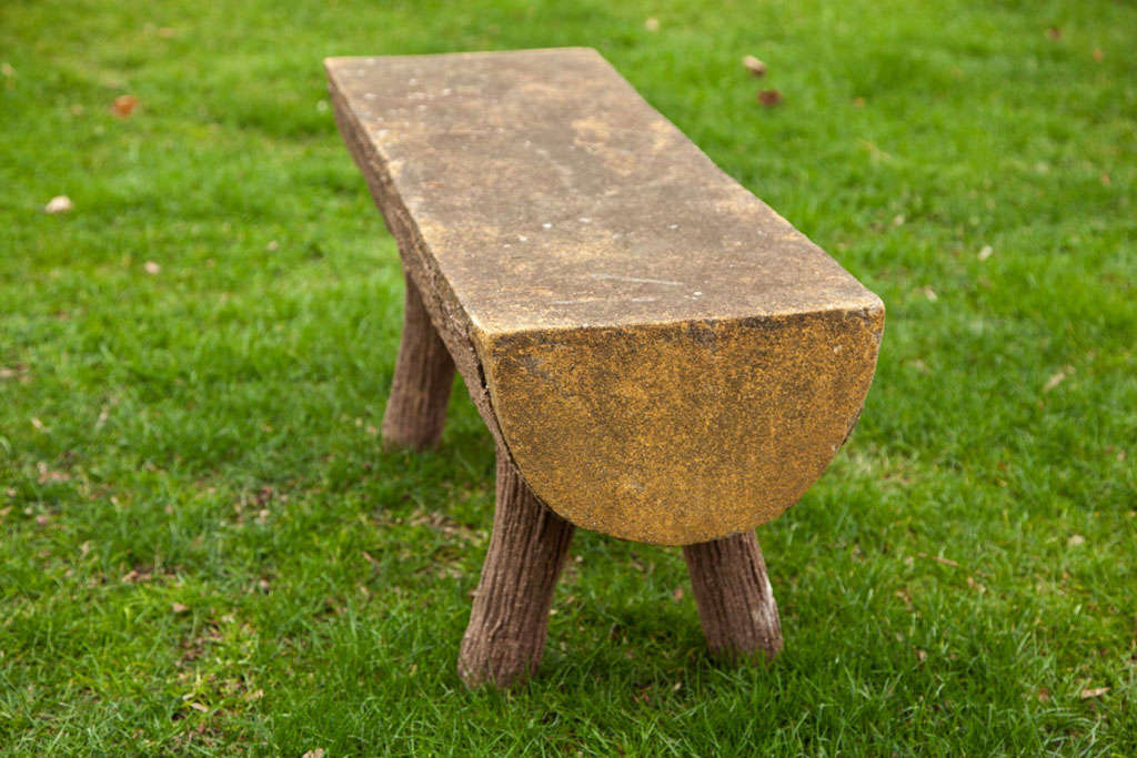Faux Stone Bench at 1stDibs