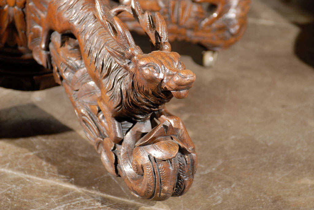 French Oval Table with Carved Animal Pedestal at 1stDibs | animal ...