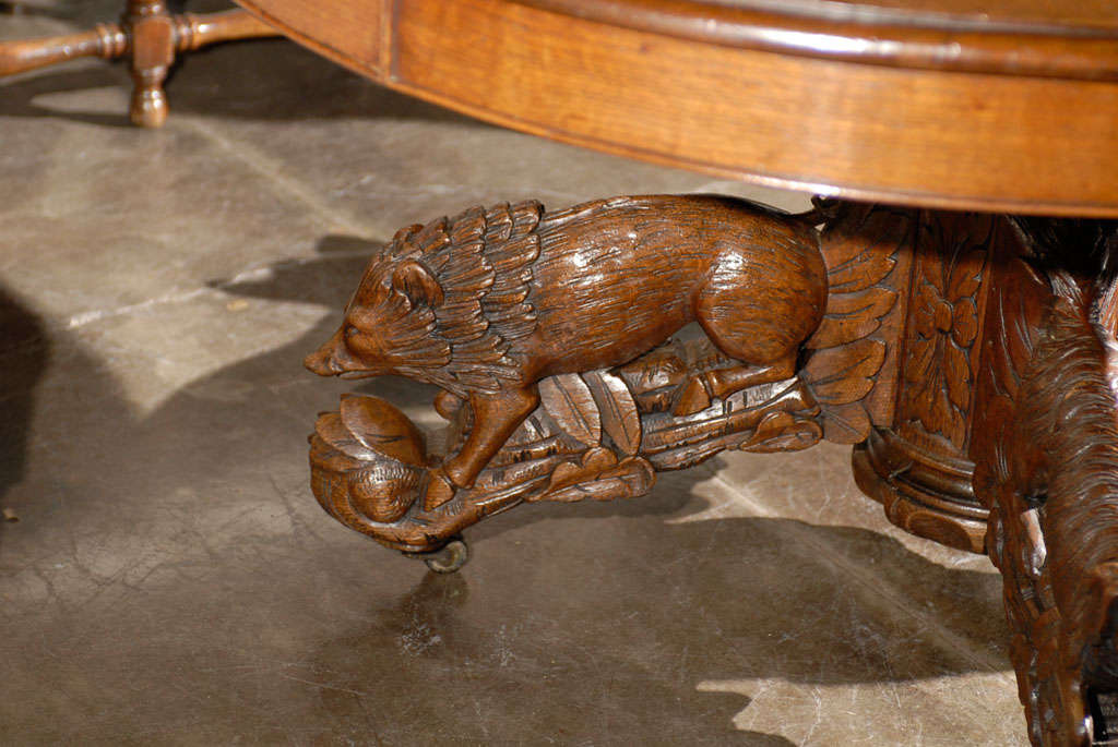 French Oval Table with Carved Animal Pedestal at 1stDibs | animal ...