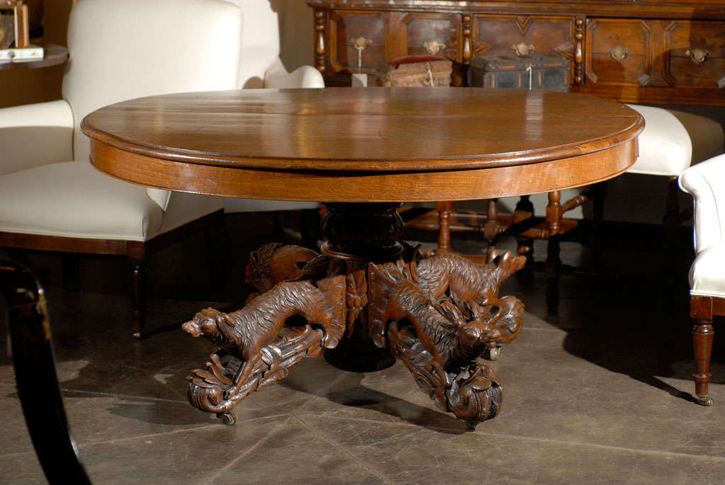 French Oval Table with Carved Animal Pedestal at 1stDibs | animal ...