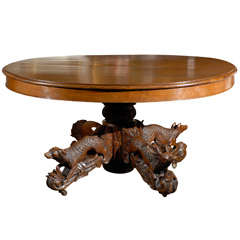 French Oval Table with Carved Animal Pedestal at 1stDibs | animal ...