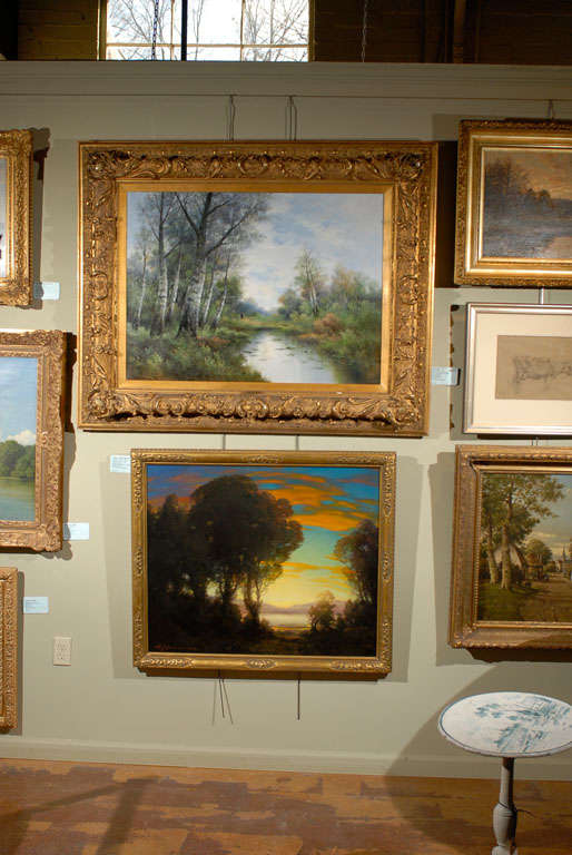 'Sunset Beyond a Lake' Henry Joseph Breuer, O/C For Sale at 1stDibs