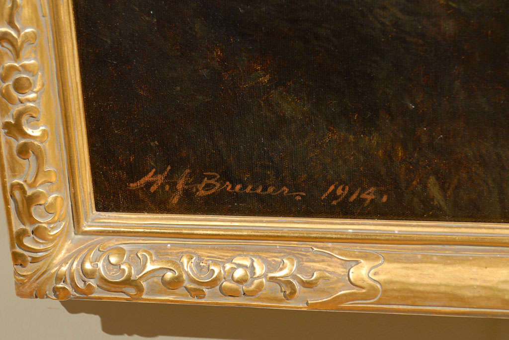 'Sunset Beyond a Lake' Henry Joseph Breuer, O/C For Sale at 1stDibs