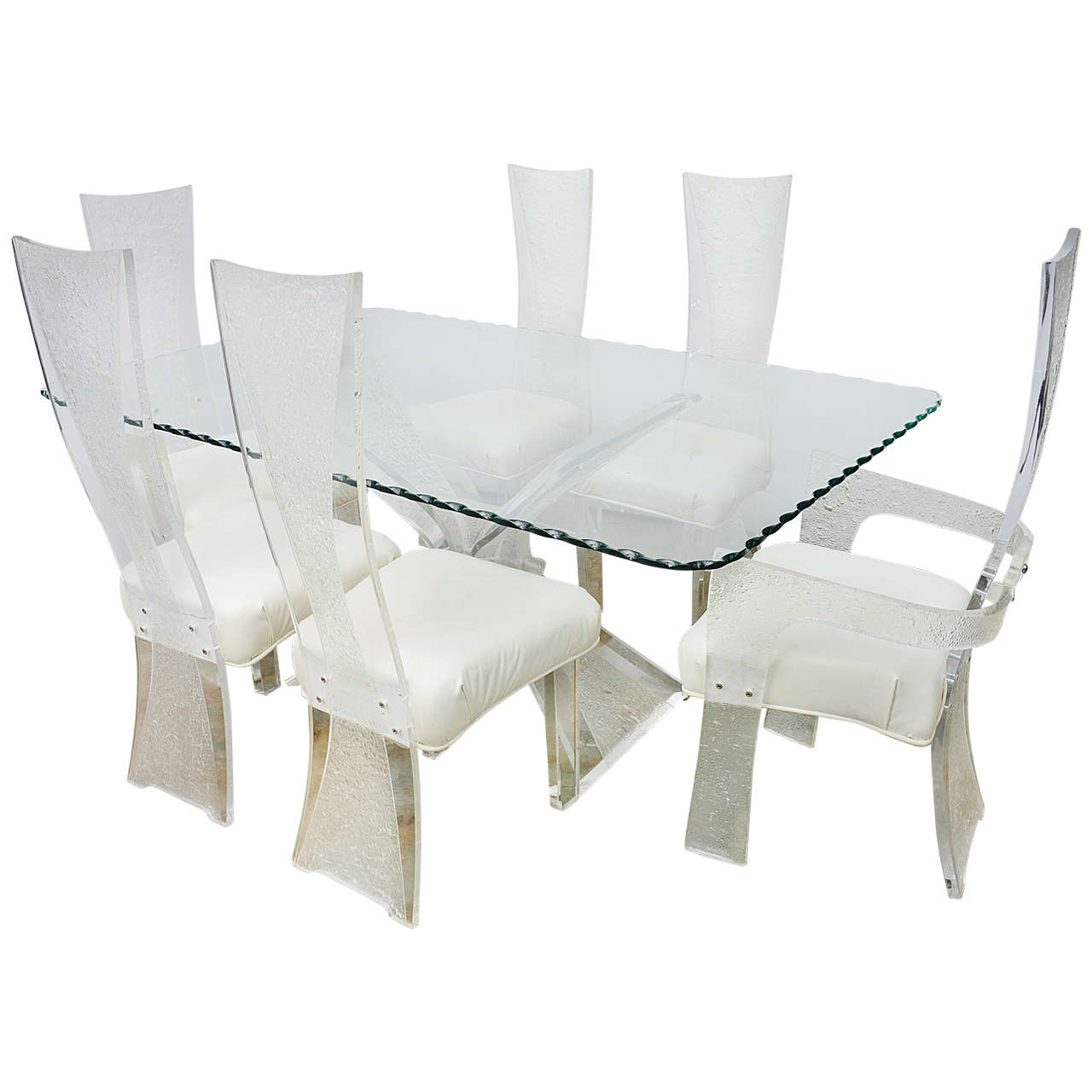 Lucite Table and Six Chairs at 1stDibs