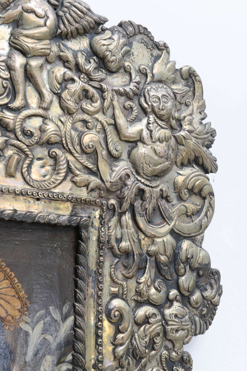 18th Century Painting Saint Joseph, Mexican Colonial Retablo at 1stDibs