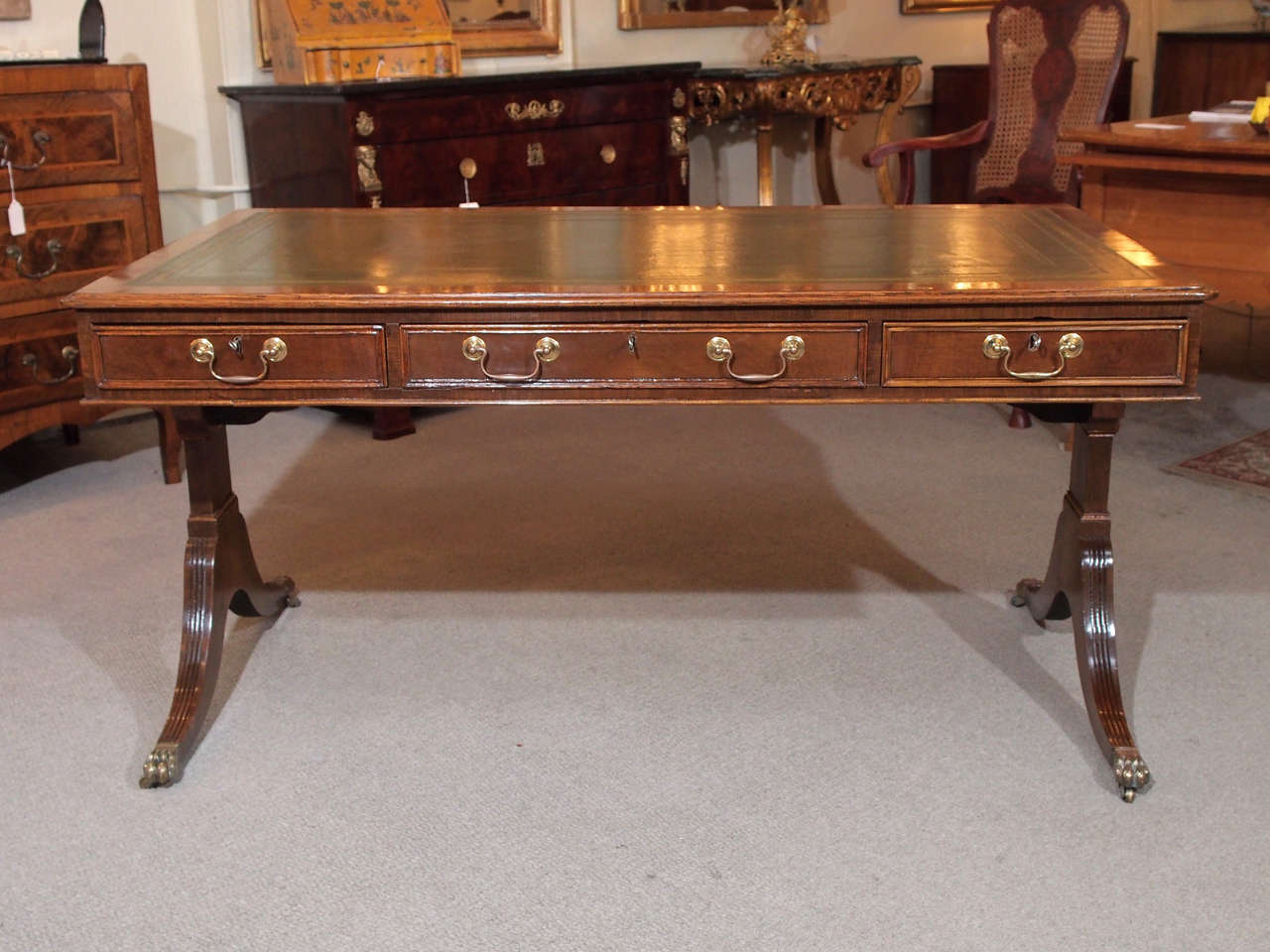 Old English Mahogany Library Table at 1stDibs