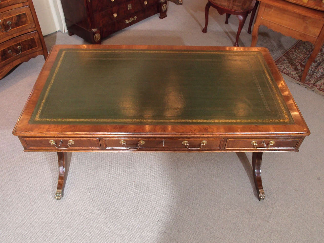 Old English Mahogany Library Table at 1stDibs