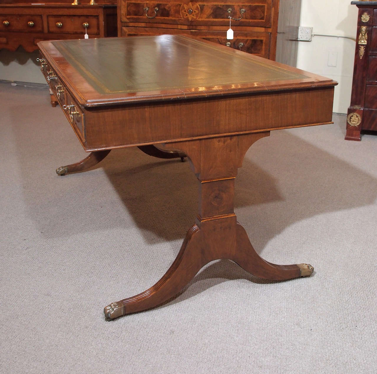 Old English Mahogany Library Table at 1stDibs