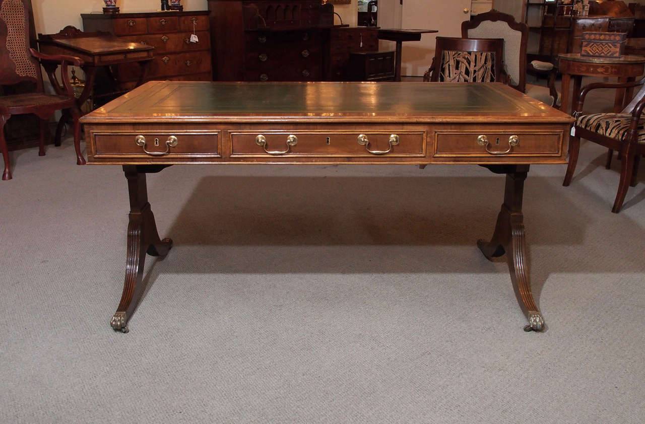Old English Mahogany Library Table at 1stDibs