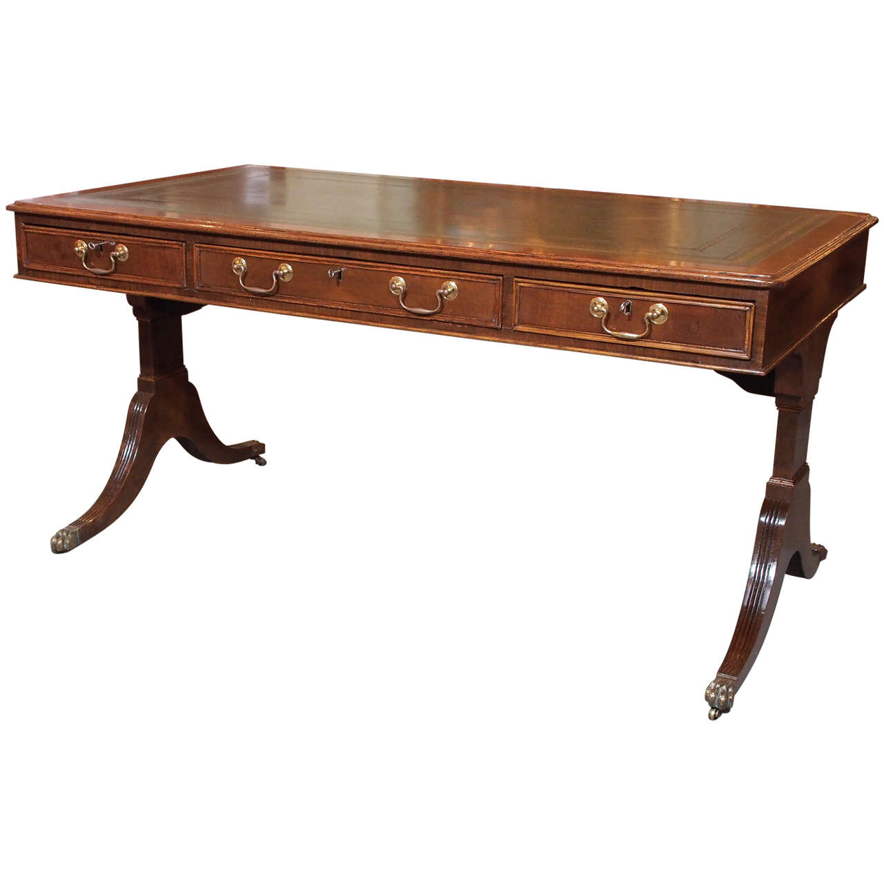 Old English Mahogany Library Table at 1stDibs