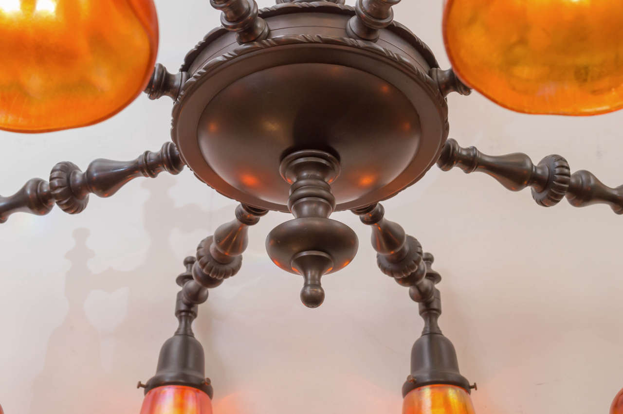 Eight-Arm Bronze Chandelier at 1stDibs