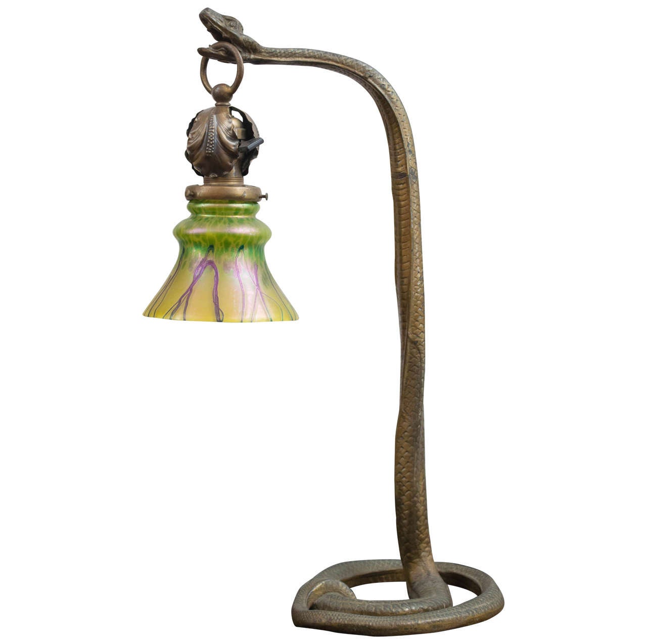 Art Nouveau Lamp with Snake at 1stDibs | snake lamp
