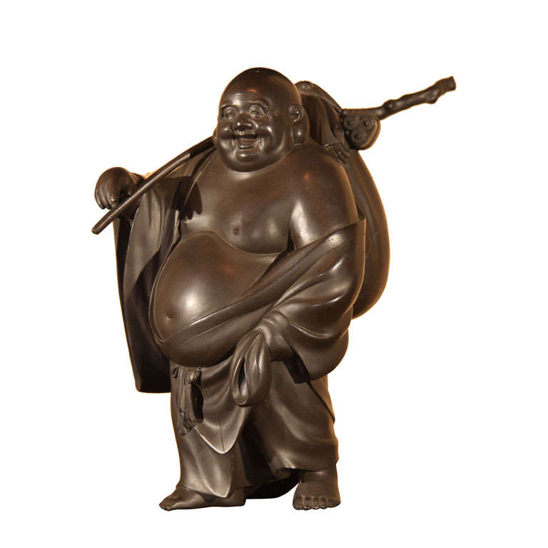 Japanese Bronze Statue of Hotei at 1stDibs