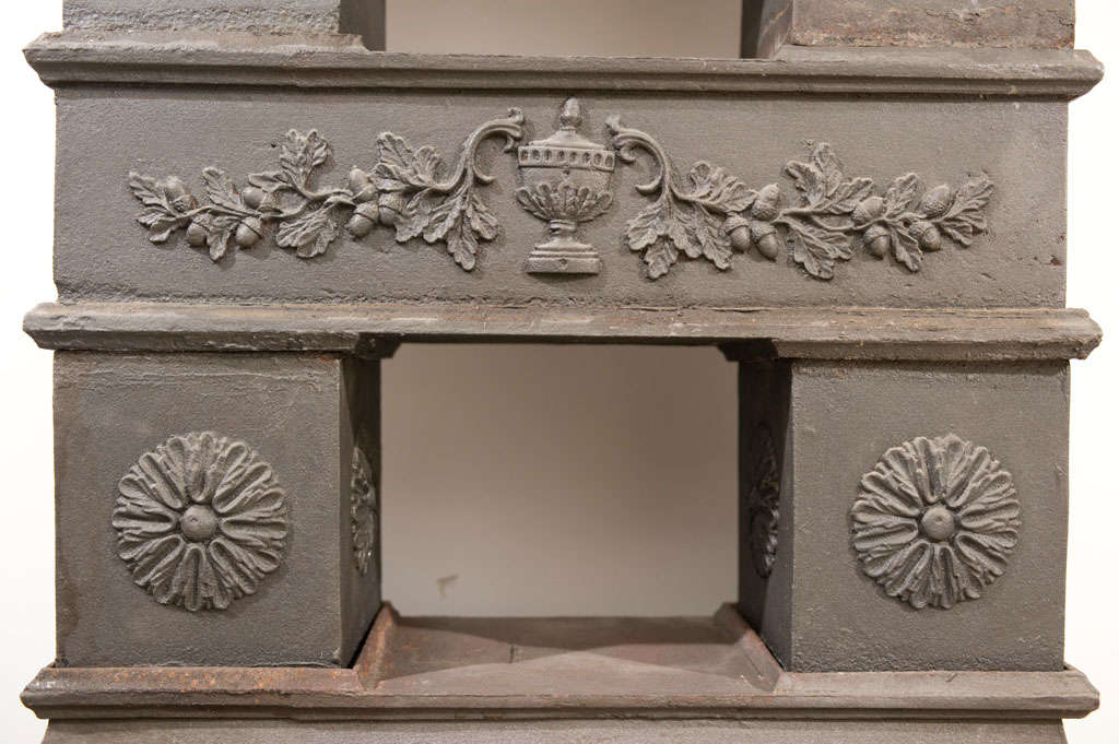 19th century European cast iron wood burning stove For Sale at 1stDibs